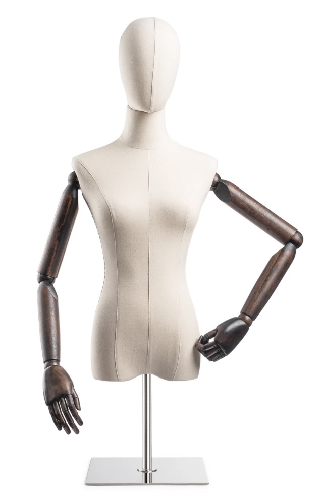 Female Display Dress Form with Chrome Metal Countertop Base - Fully ...