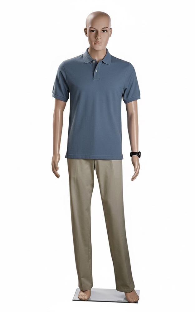 Realistic Male Fleshtone Full Size Plastic Mannequin | Zing Display